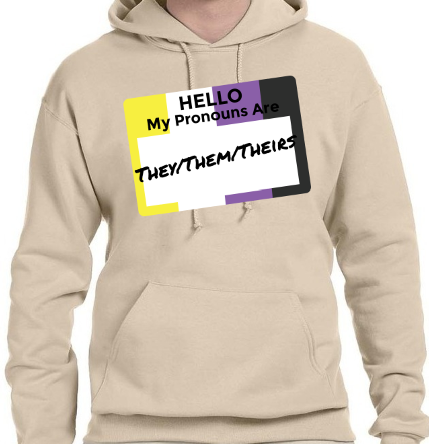 Pride Month Custom Pronouns Nonbinary Pride Flag Name Tag - Imprint